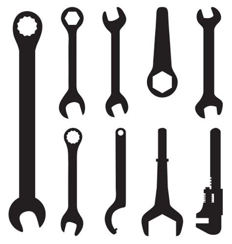 Vector Wrench Premium Vector Set Of Hammer And Wrench Illustration