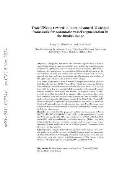 Pdf Transunext Towards A More Advanced U Shaped Framework For