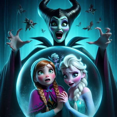 Maleficent Anna And Elsa Crystal Ball Ai Gen By Joshuaecw21985 On Deviantart