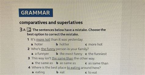 GRAMMAR Comparatives And Superlatives 3A The StudyX