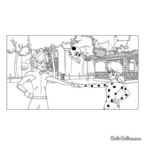 Раскраска Супер Кот и Леди Баг распечатать или скачать