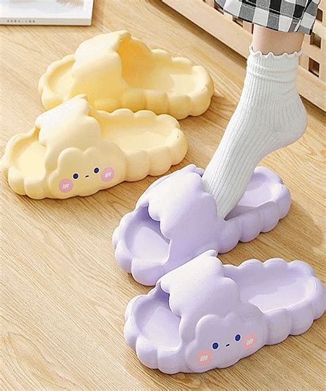 말랑 구름 푹신 키높이 가벼운 사무실 층간소음 실내화 귀여운 방수 몽글 슬리퍼 패브릭 착용감 에이블리