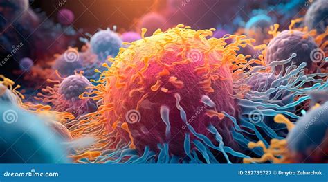 Bacterium Under A Microscope Showing Its Details And Structure Stock Image Image Of