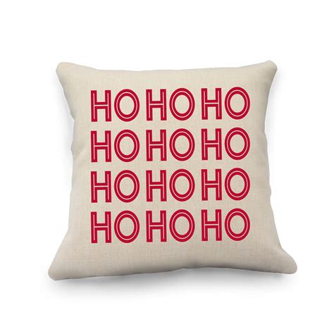 Ho Ho Ho Natural Pillow Cover Charleston Wrap