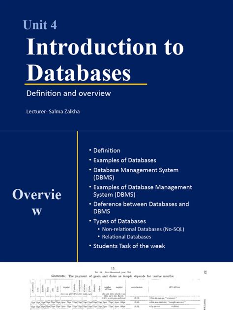 Lecture 1 Introduction To Database Databeses Overview Pdf