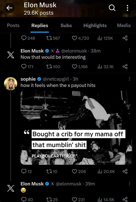 Elon Replies To Rip Lyrics Rplayboicarti