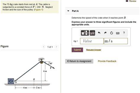 Review The Kg Crate Starts From Rest At Athe Cable Is Subjected To A Constant Force Of F