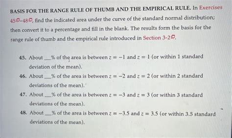 Solved BASIS FOR THE RANGE RULE OF THUMB AND THE EMPIRICAL Chegg Com