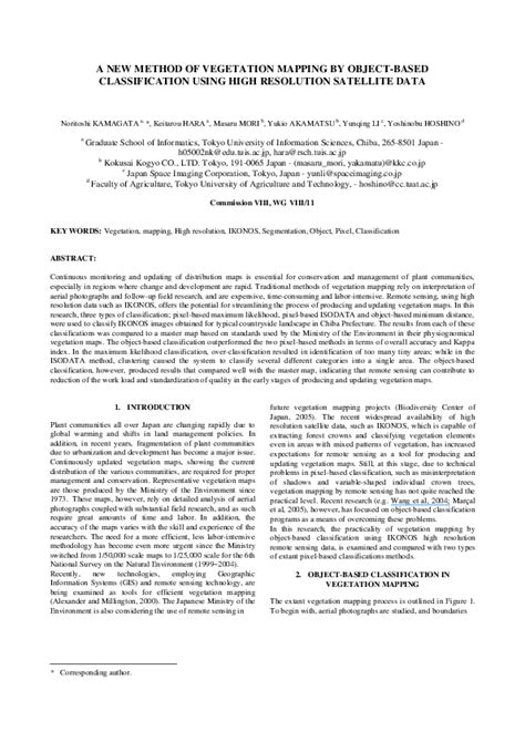Pdf A New Method Of Vegetation Mapping By Object Based Classification