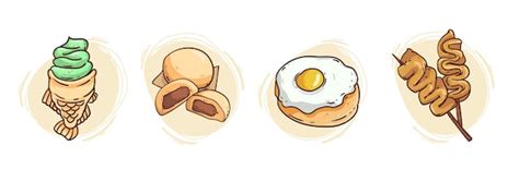 손으로 그린 한국식 바베큐 그림 무료 벡터