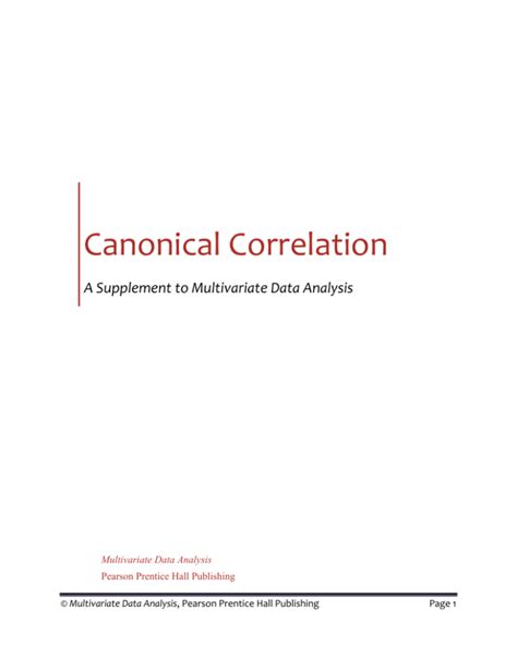 Canonical Correlation