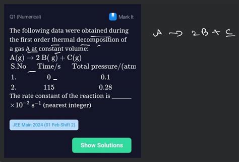 q1 numerical mark itthe following data were obtained during the first