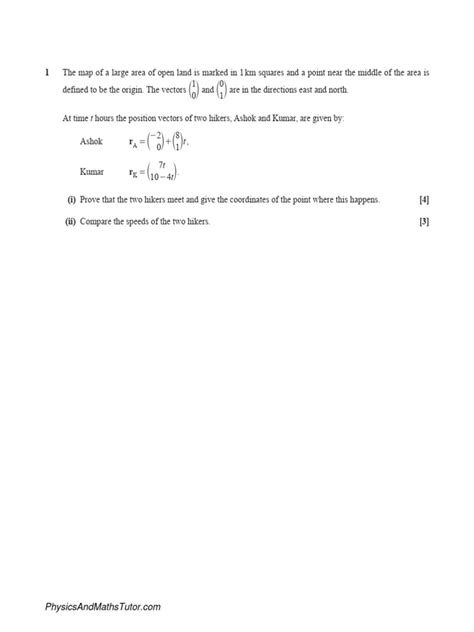 M1 Kinematics 1d Vectors And Calculus 1 Qp Pdf Velocity Force