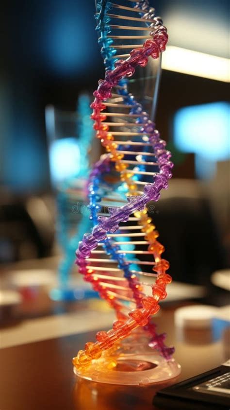 Educational Science Concept D DNA Model In A Laboratory Stock