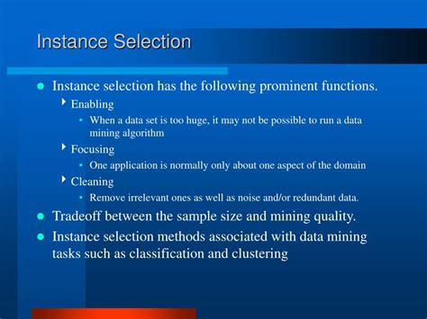 Ppt Data Reduction Via Instance Selection Powerpoint Presentation
