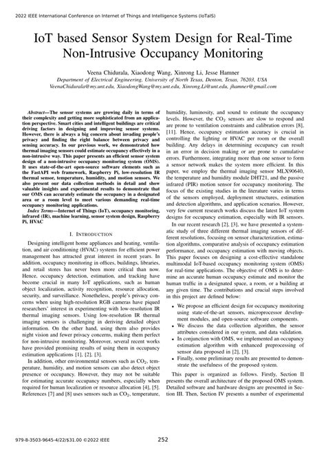 Pdf Iot Based Sensor System Design For Real Time Non Intrusive