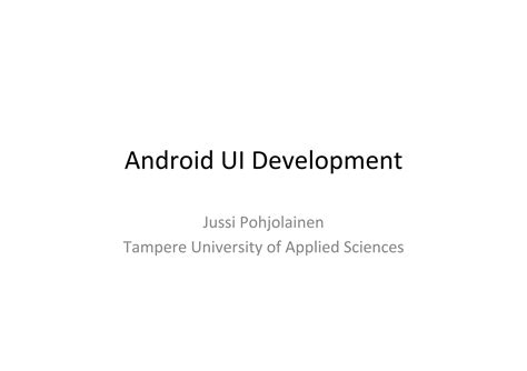 Android Ui Development Pdf