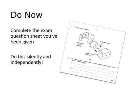Ocr Design Engineering Exam Question Do Nows Starters Teaching Resources