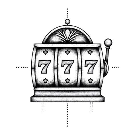Tattoo Design Slot Machine With 777 Reels Jackpot Style Dotwork Tatoeage Ideeën Tatoeage
