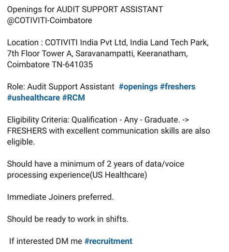 Dinesh R On Linkedin Openings Freshers Ushealthcare Rcm Recruitment