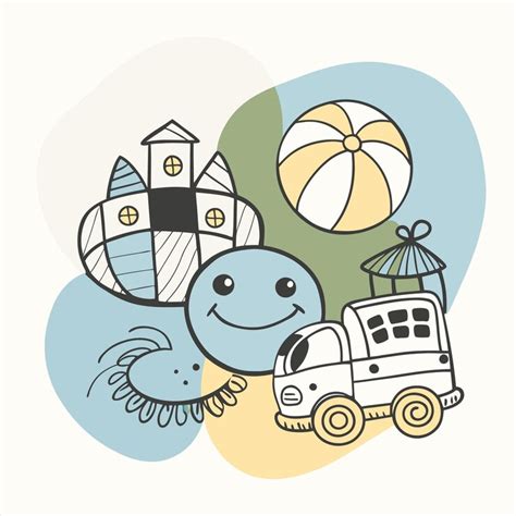 A Cartoon Illustration Of A Sea Turtle And Eggs With A Bird On The Top