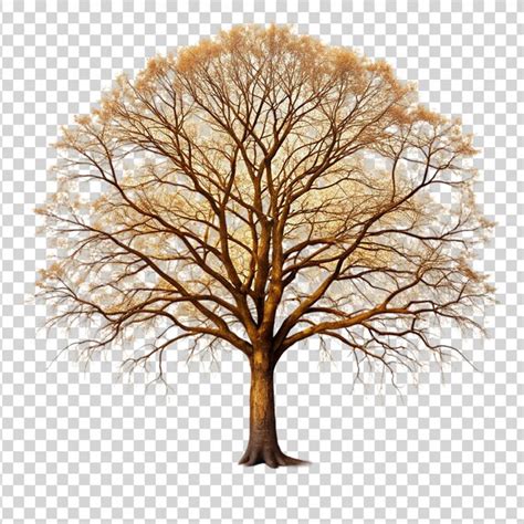 Силуэт дерева засухи изолирован на белом фоне Премиум Ai сгенерированный Psd