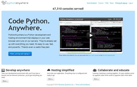 Pythonanywhere Python Development And Alternativeto