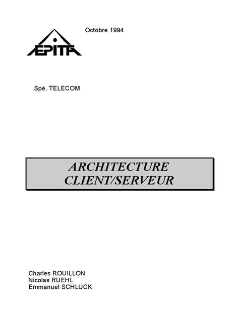 architecture client serveur pdf network service internet protocol based network software