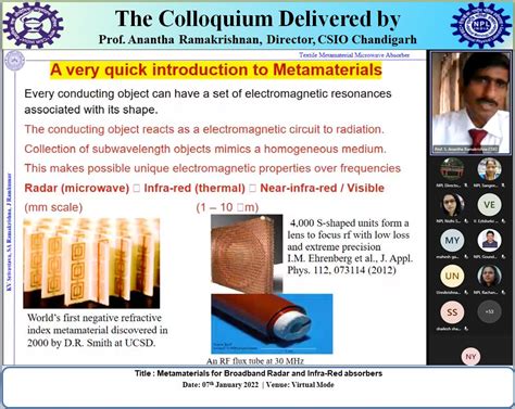 Csir Npl On Twitter T0127 K Prof Anantha Ramakrishnan Director Csir Csio Delivered