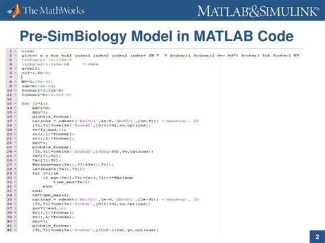 Ppt Simbiology And Matlab A Software Platform For Modeling
