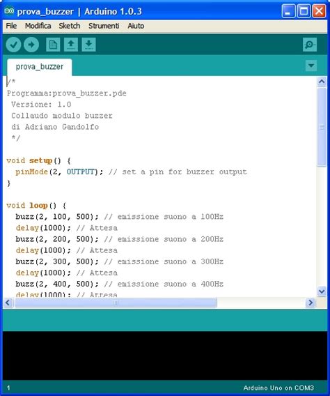Arduino Programma EDITOR Versione Arduino