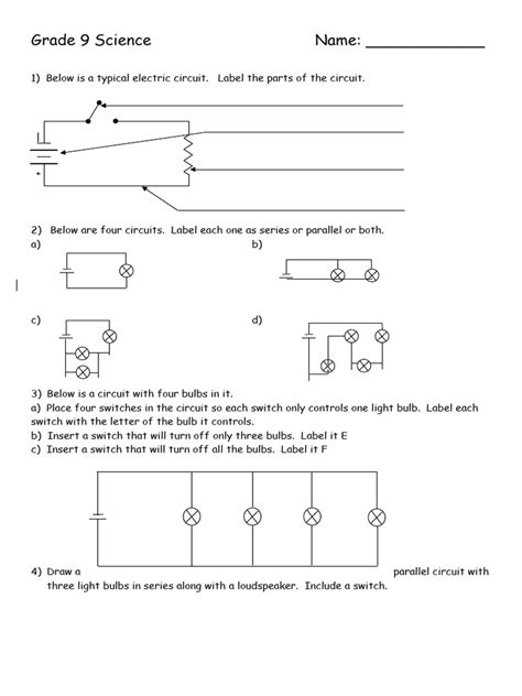 electricity test circuits and ohm s law y9 pdf series and