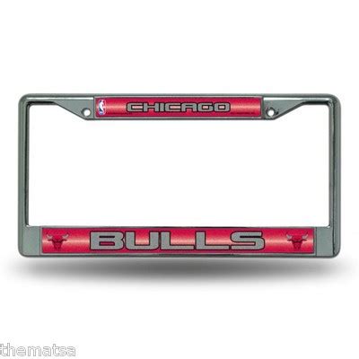 Chicago Bulls Nba Basketball Glitter Chrome License Plate Frame Made In