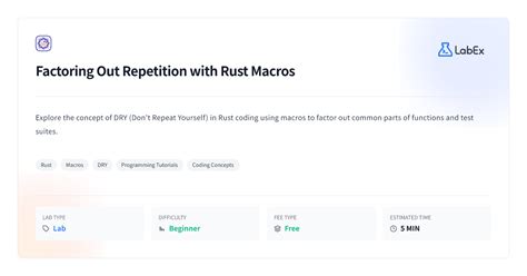 Rust Macros Dry Coding Programming Tutorials Labex