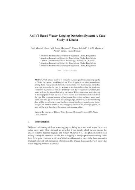 Pdf An Iot Based Water Logging Detection System A Case Study Dokumen Tips