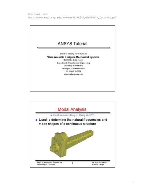Ansys Tutorial Mode Superposition Pdf Normal Mode Physics