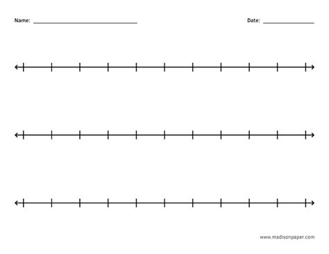 Blank Number Line With Tick Marks Madisons Paper Templates