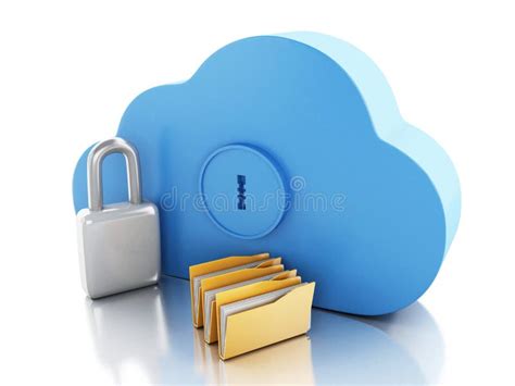 Safe Cloud Computing Concept And A File Folder Stock Illustration Illustration Of Networking