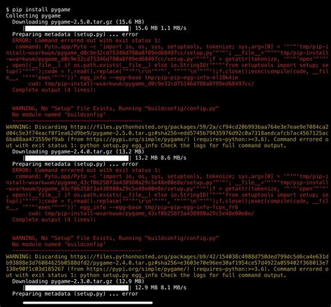 Error When Installing Pygame Rpygame