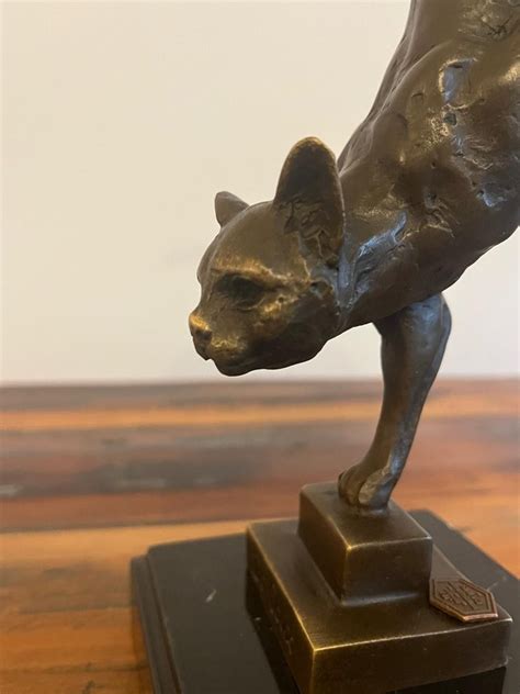 De Coux Sculptuur Kat Van De Trap 30 Cm Brons Marmer Online Veiling Catawiki