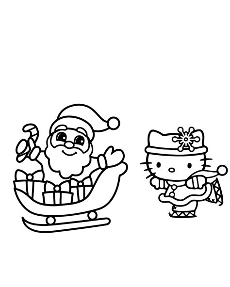 Santa Hello Kitty Coloring Pages [2025]