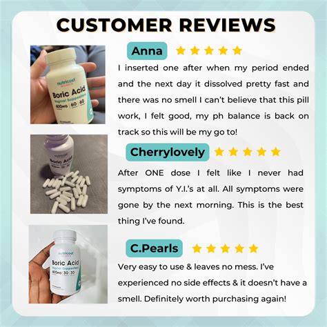 Nutricost Women Boric Acid Vaginal Suppository Women Health 600 Mg 30 Capsules Shopee
