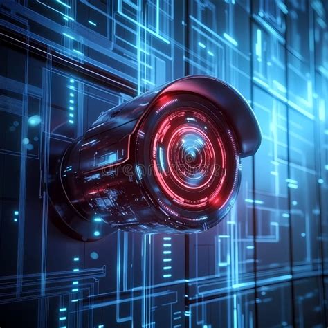 Futuristic Security Camera Monitoring Digital Environment Stock Image Image Of Innovation