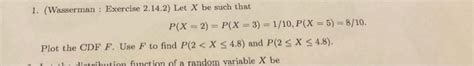 Solved 1 Wasserman Exercise 2142 Let X Be Such That