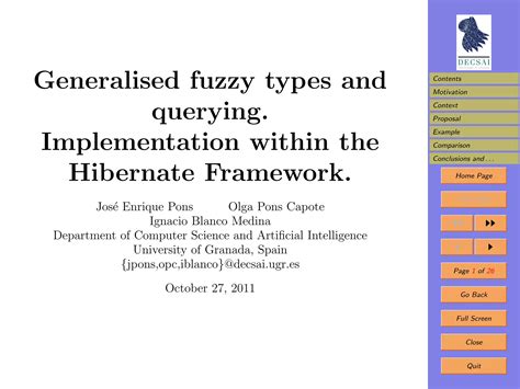 Generalised Fuzzy Types And Queryingimplementation Within The