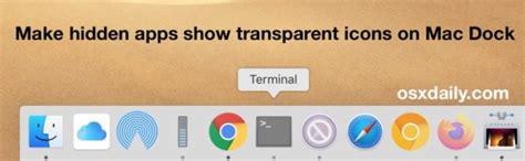 Make Hidden Application Icons Translucent In The Dock Of Mac OS X