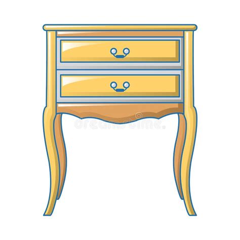 Vintage Bedside Table Icon Cartoon Style Stock Vector Illustration