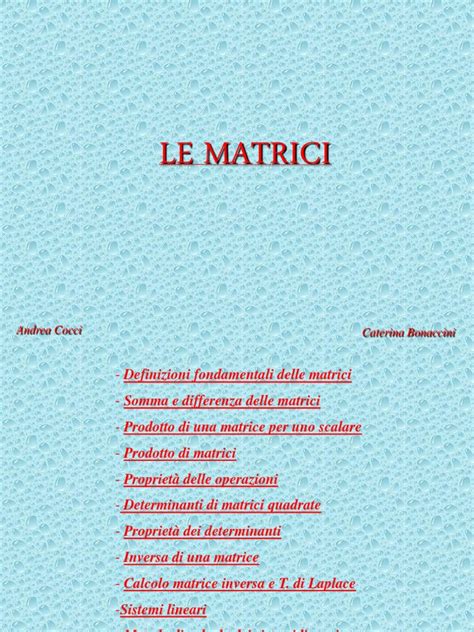 Matrici Pdf