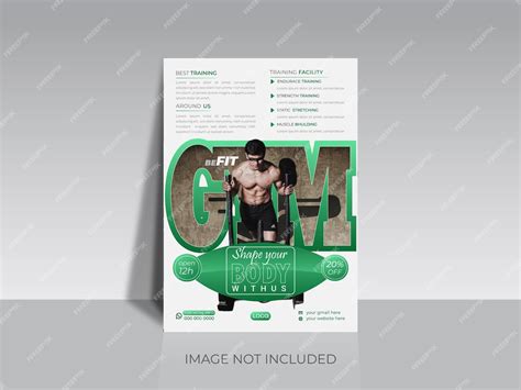 바디 피트니스 클럽 포스터 전단지 전단지 디자인 템플릿 프리미엄 벡터