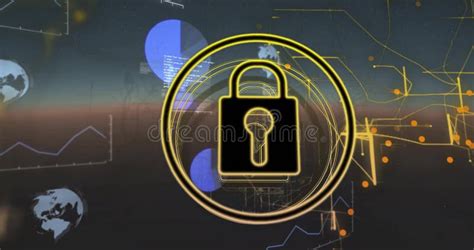 Lock Icon Image Over Digital Data And World Map Background Stock Illustration Illustration Of